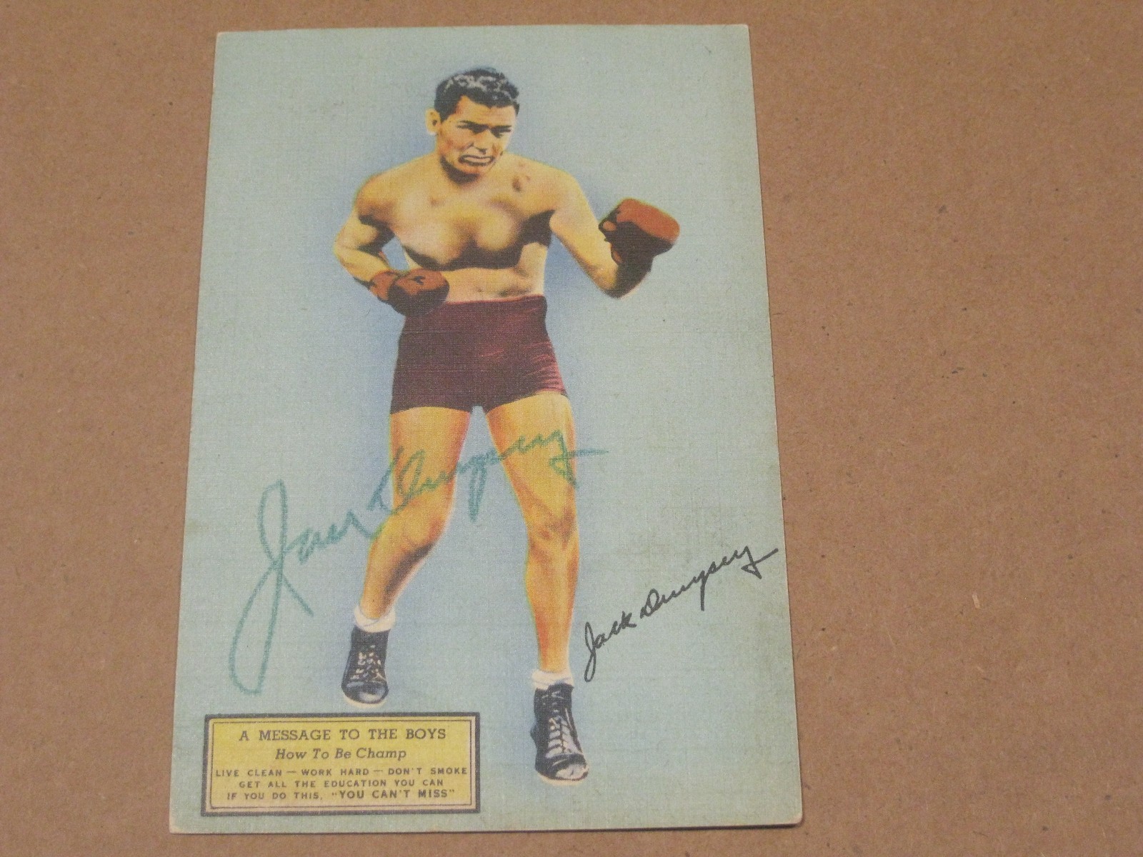 Jack Dempsey Boxer 1930 Autographed Postcard | eBay