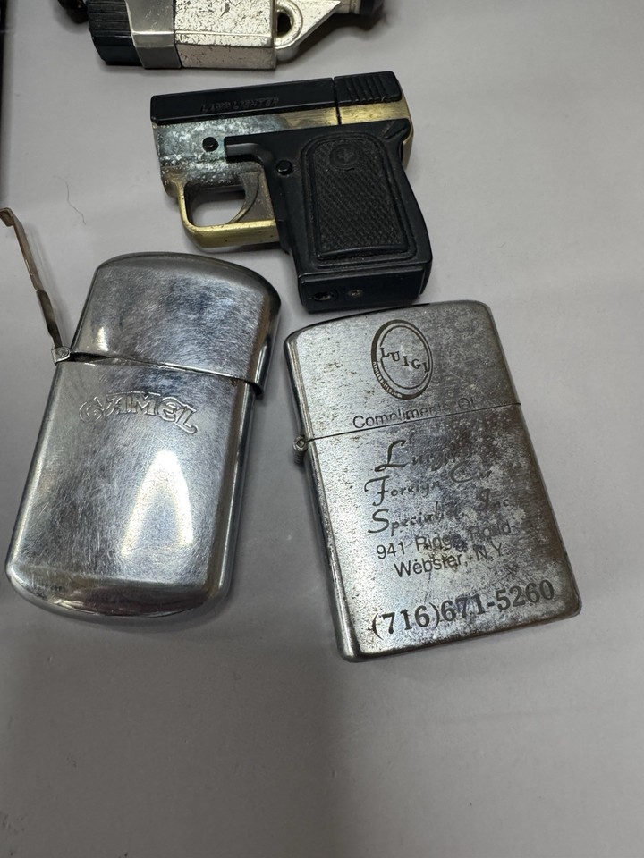 VINTAGE CIGARETTE LIGHTER LOT OF 12 Camel Crest-Craft Zippo Hi-lite ...