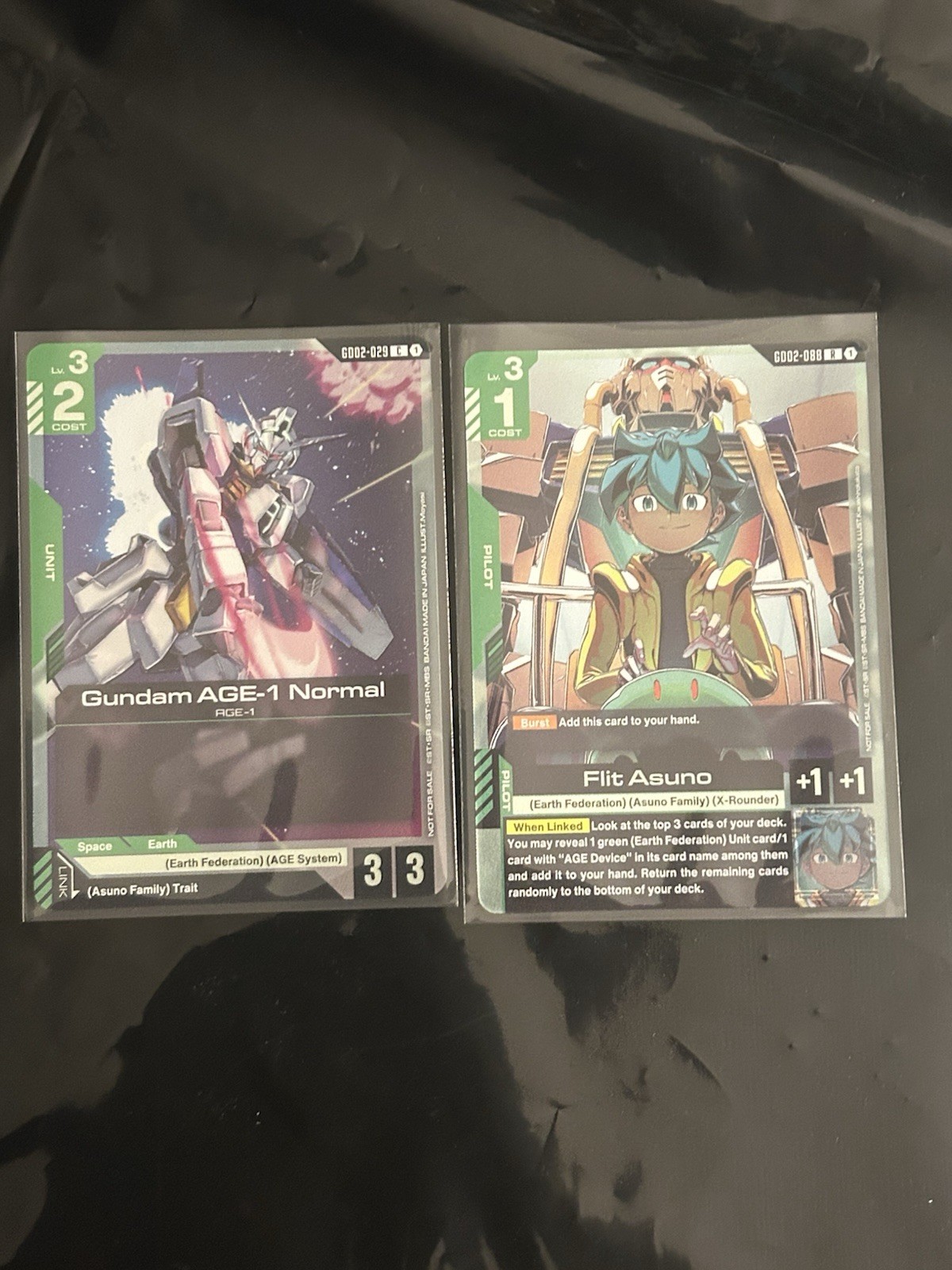 PROMOS GD02-029 Gundam AGE-1 Normal & GD02-088 Flit Asuno Gundam TCG ...