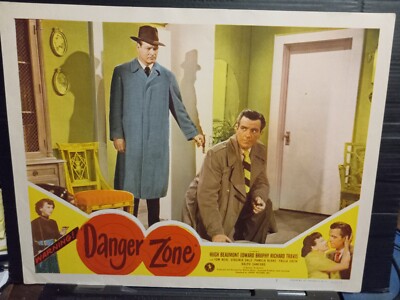 Lobby Card 1951 DANGER ZONE cop Richard Travis PI Hugh Beaumont is ...