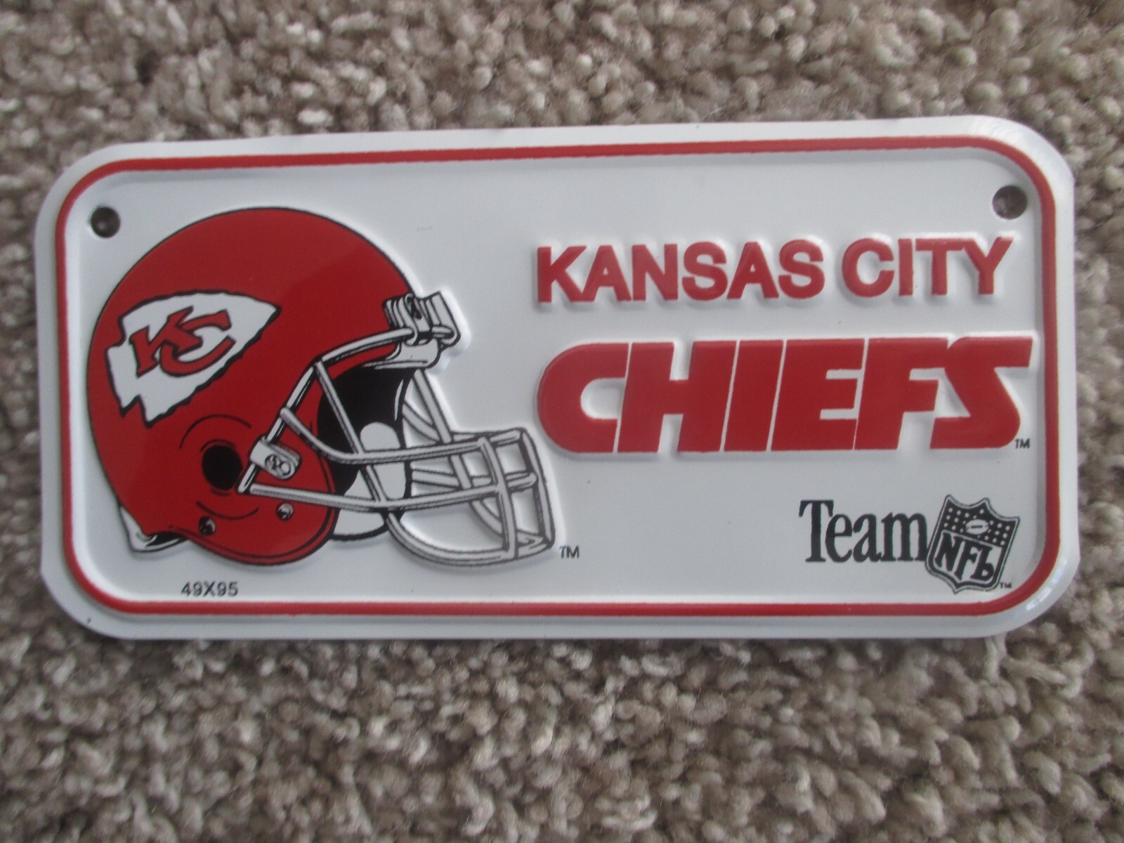 "KANSAS CITY CHIEFS " 'NFL Supporter aluminium bike number plate Mint ...
