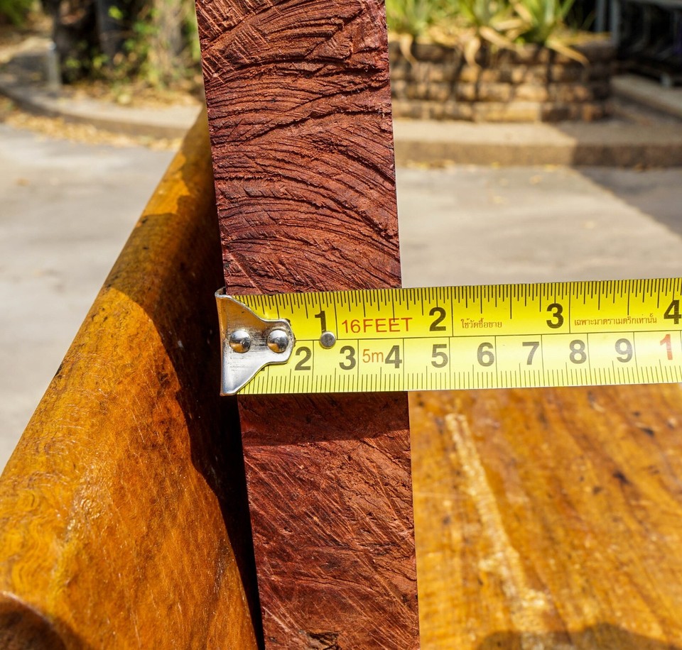 Red!! AMBOYNA BURL LUMBER Live Edge Block Blank Wood Epoxy DIY Resin ...