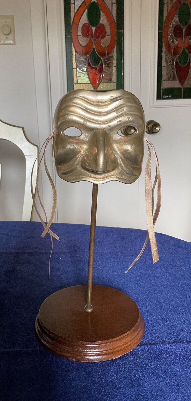 Vintage- Theatrical Art Masquerade/ Opera/ Half Mask- Solid Brass On ...