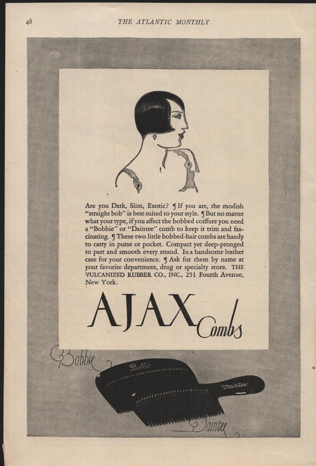 Ajax Combs - 1925 - The Modish Straight Bob Hairstyle - Vintage ...