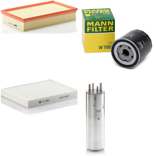 MANN-FILTER Air Oil Cabin Fuel Filter Service Kit fits VW Multivan 7HN ...