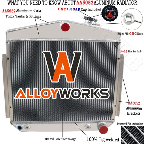 Aluminum 4 Row Radiator For 1955-57 Chevy Bel Air Small Block/Big Block ...