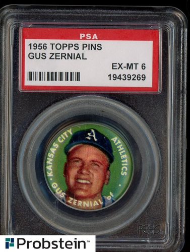 1956 Topps Pins Gus Zernial Kansas City A's PSA 6 EX-MT | eBay
