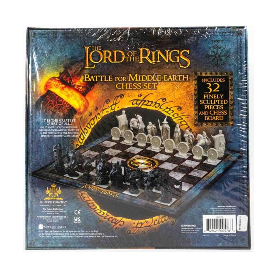 Noble Collection Backgammon Games Battle For Middle Earth Chess Set Box ...