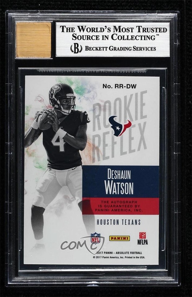 2017 Absolute Rookie Reflex Signatures /100 Deshaun Watson BGS 9 MINT ...