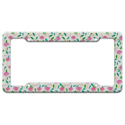 Cute Flamingos and Leaves License Plate Tag Frame | eBay