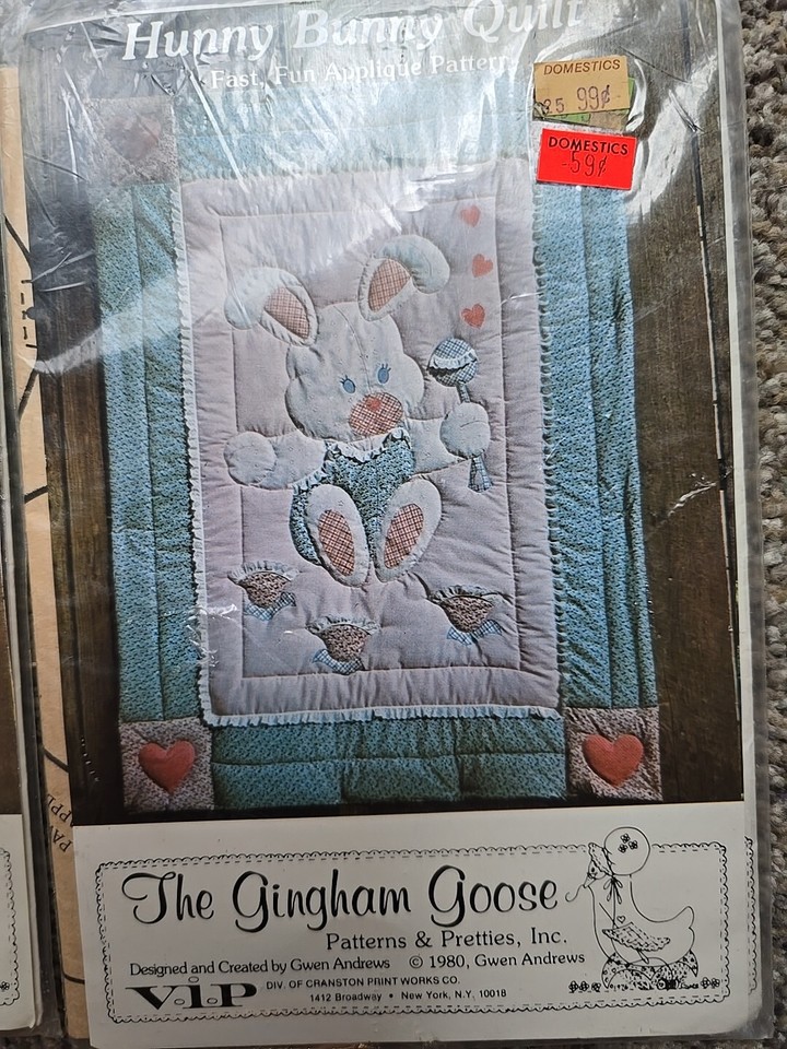 VINTAGE THE GINGHAM GOOSE Hunny Bunny & Dimples Doll House QUILT ...