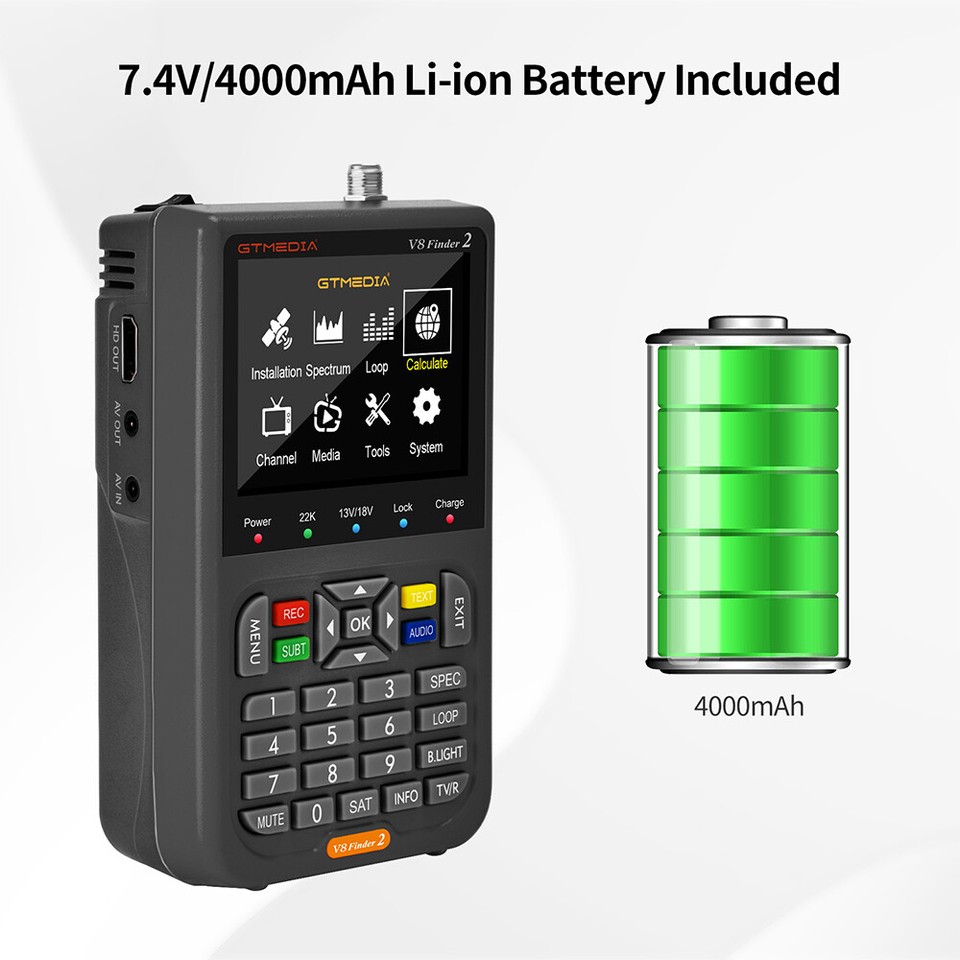 Digital DVB-S TV-Signal Meter Strength Tester V8 Satellite Dish Finder ...