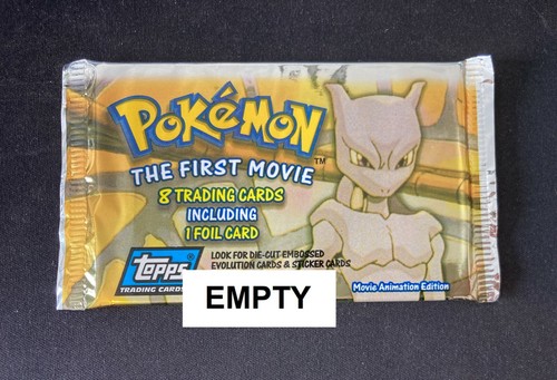 EMPTY Pokemon Topps Mewtwo The First Movie Pokemon Card Sealed Booster ...