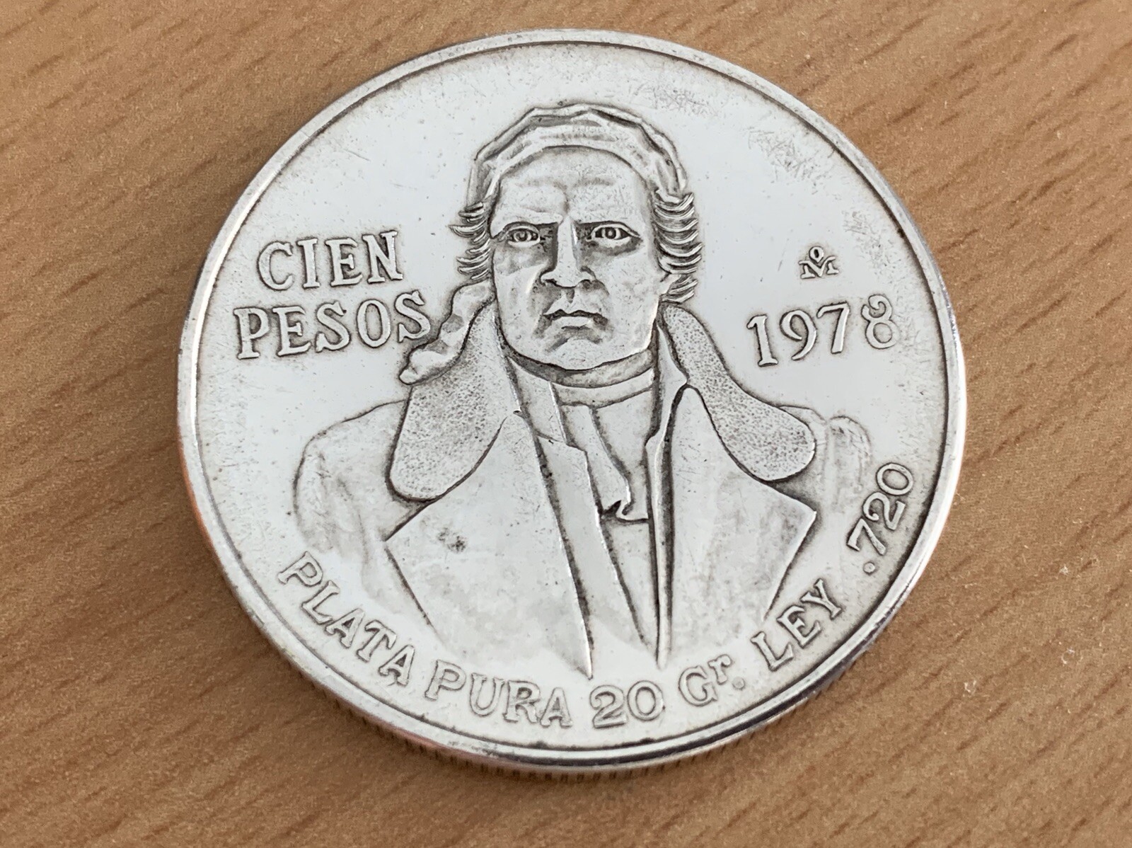 1978 LARGE SILVER CIEN PESOS MEXICAN COIN! 100 PESOS SILVER ...