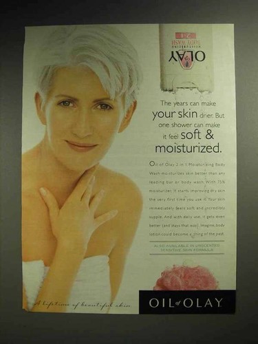 1997 Oil of Olay Body Wash Ad - Years Make Skin Drier | eBay
