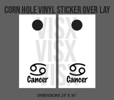 Cancer Zociac Vinyl Sticker Overlay Corn Hole Games Funny Guns Toss ...