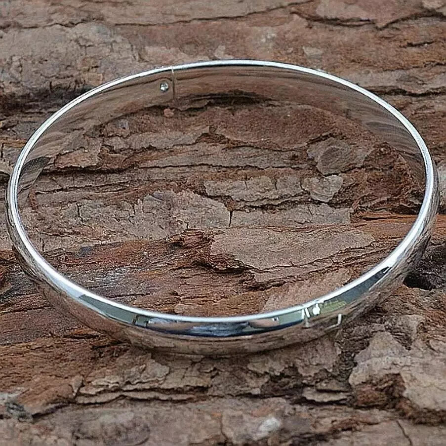 Solid 925 Sterling Silver Open Mens Women Torque Identity Bangle ...