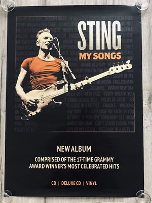STING - PROMO POSTER - MY SONGS (2 lp vinyl deluxe cd tour tickets box ...