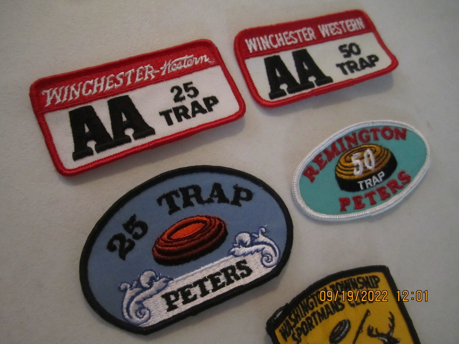 Lot of 5 Embroidered Sporting Patches Winchester-Remington-Peters 25/50 ...