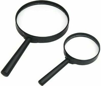 MAGNIFYING GLASS SET LARGE SMALL MAGNIFIER GLASS LENS HANDHELD 2 75MM ...