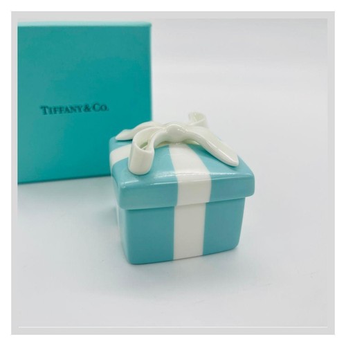 TIFFANY & Co. Ceramic Classic Blue Bow Jewelry Box Mini Ribbon | eBay