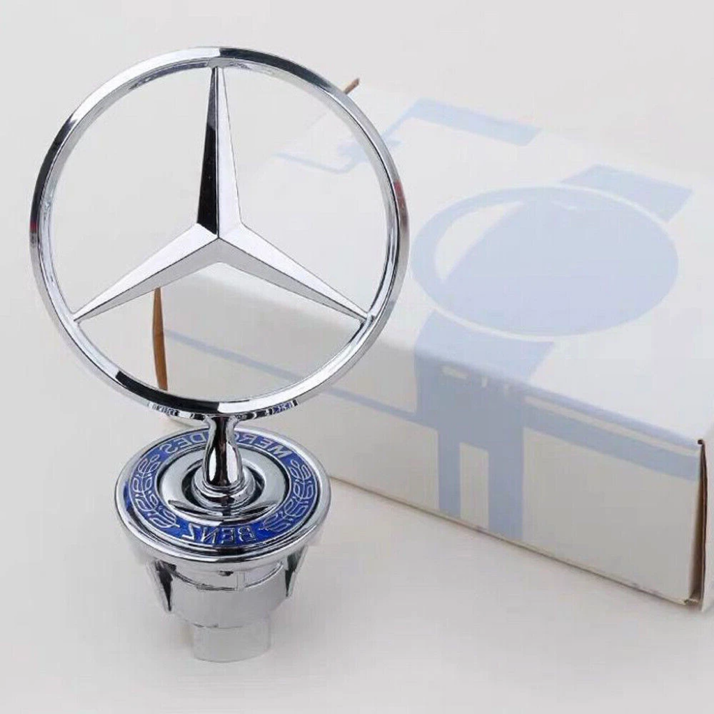 Front Hood Ornament Standing Star Badge Emblem Fit Mercedes Benz C E S ...