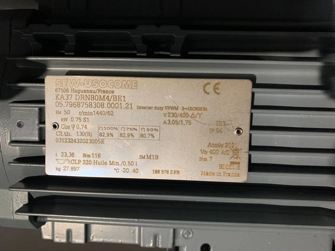 Sew Eurodrive FA77/G DRN80M4 Gearmotor 11rpm 3ph 1hp, 52% OFF