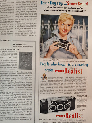 1953 Holiday Original Art Ad Advertisement DORIS DAY for REALIST Stereo ...