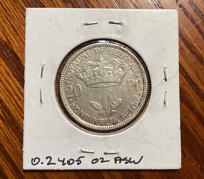 Belgium 1935 20 Francs Silver Coin (AU-UNC) | eBay