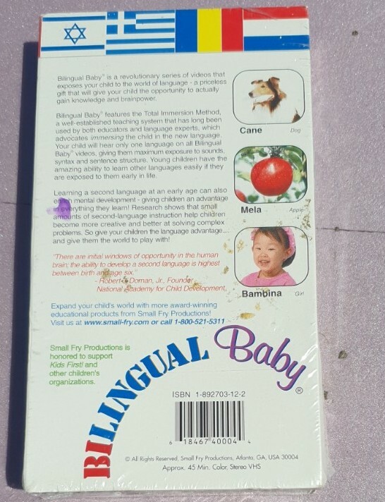 Bilingual Baby: Italian (VHS, 2000) Total Immersion Method Ages 1-5 45 ...
