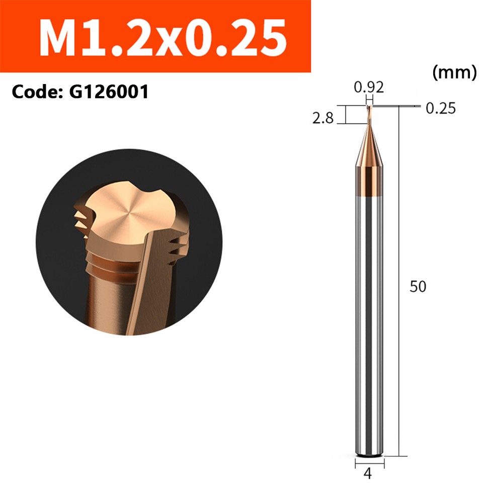 M1 to M24 Solid Carbide 3 Teeth Thread Mill Nano Coated for Steel ...