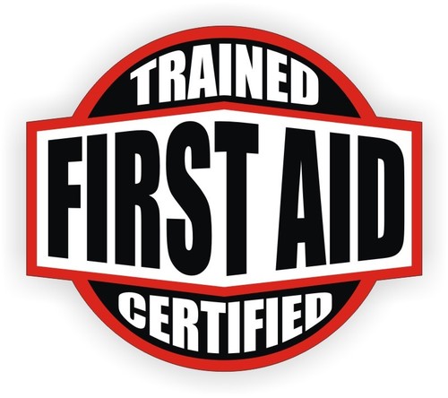 FIRST AID Trained Certified Hard Hat Decal Helmet Sticker EMT Rescue ...