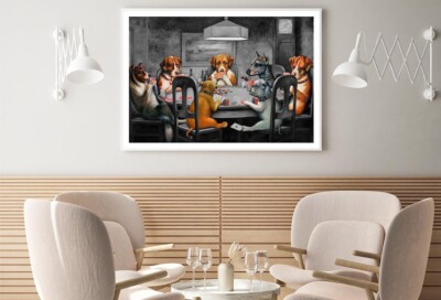 Dogs Playing Cards Print Premium Poster High Quality choose sizes ...