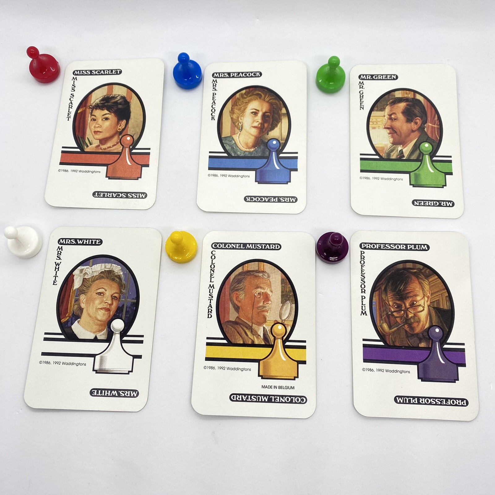 Clue Board Game Replacement Pieces And Parts Suspect Cards And Colored clue-board-game-replacement-pieces-and-parts-suspect-cards-and-colored