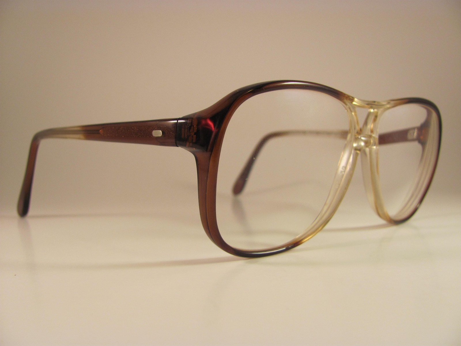 Vintage Kenmark Gallery Reggie Brown & Clear Fade Full-Rim RX Eyeglass ...