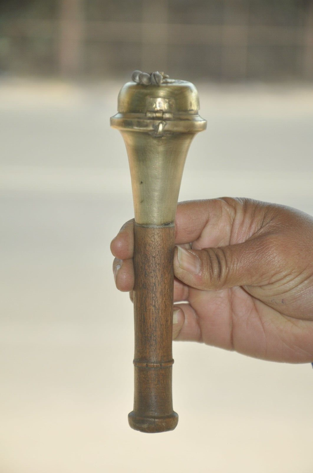 Pipe À Hukka/Chilam En Bois Vintage Et Laiton Fait Main | eBay