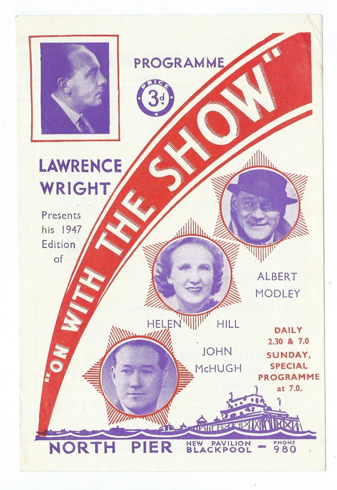 Blackpool North Pier Programme 1947 Albert Modley Helen Hill | eBay