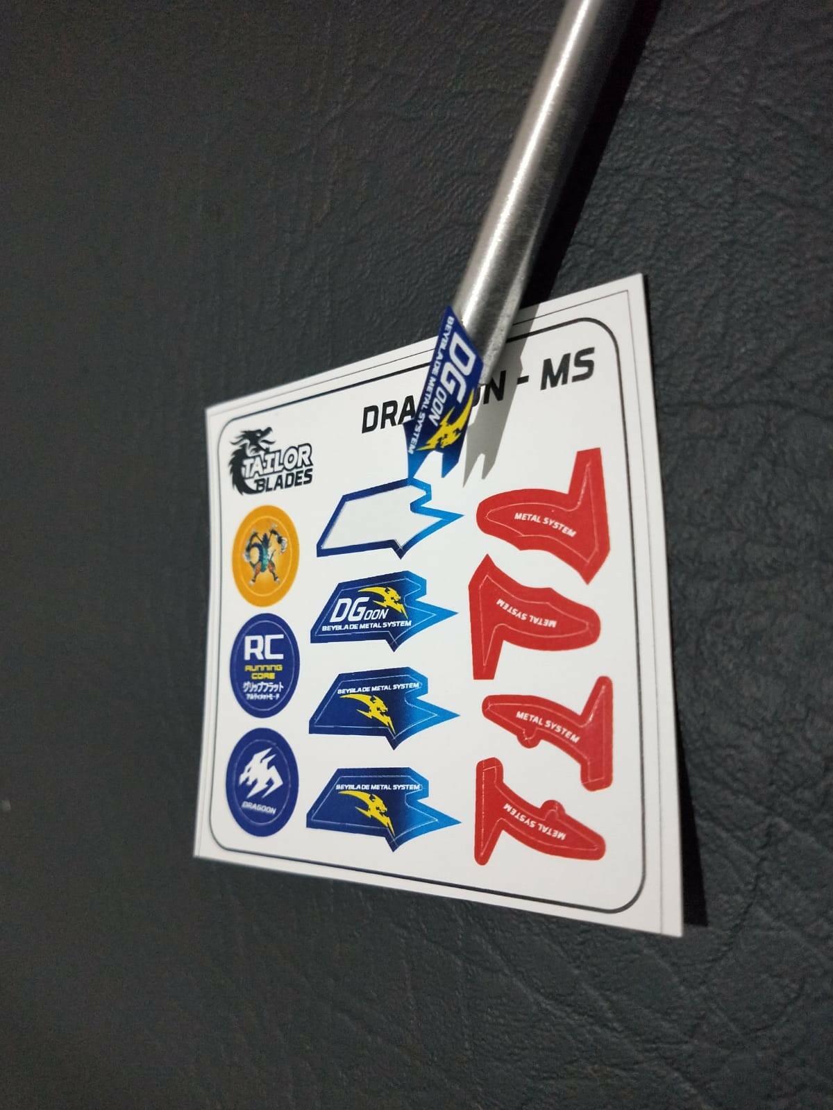 Precut Redesigned Sticker Sheet Only For Beyblade HMS Dragoon MS ...