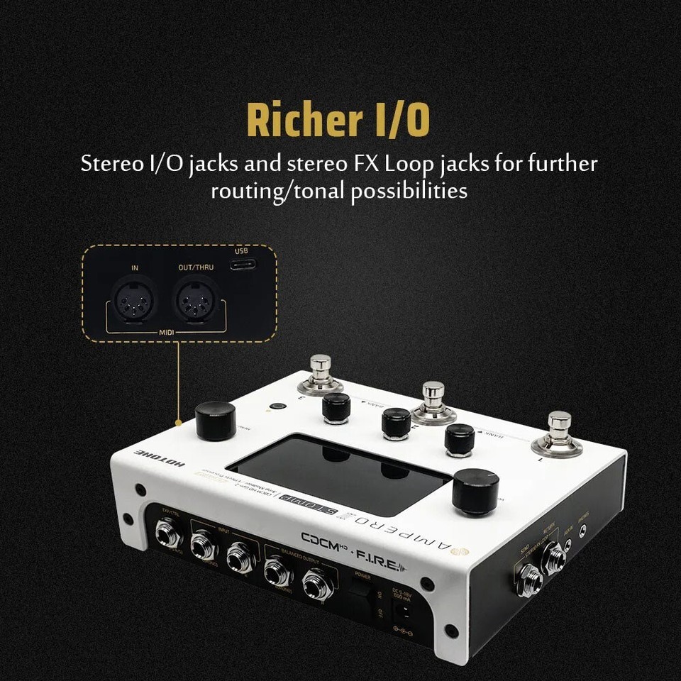 HOTONE Ampero II STOMP MP-300 Multi-effects Processor CDCM HD Effects ...