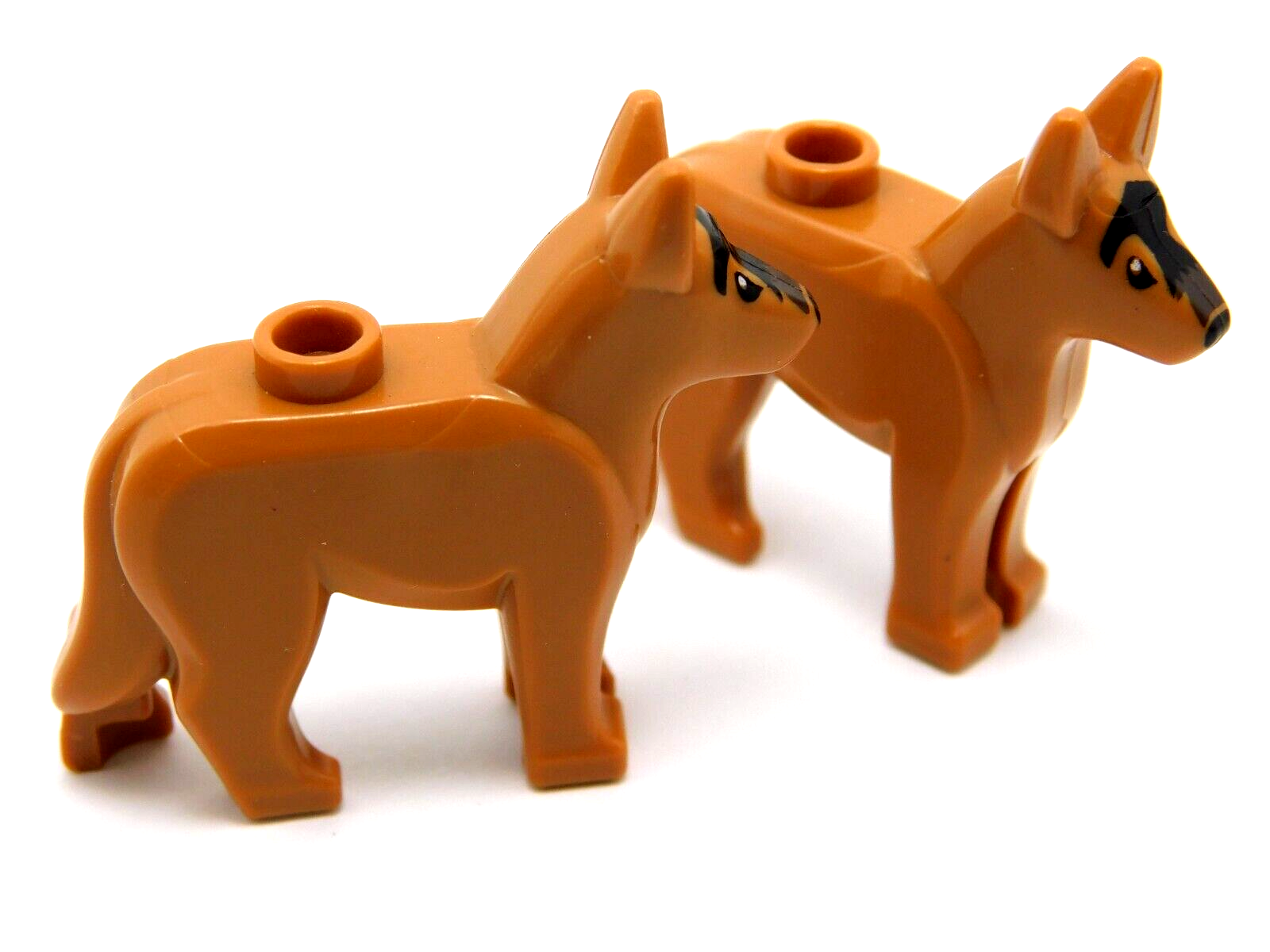 2 LEGO Medium Dark Flesh / Brown Dogs Alsatian German Shepherd Police ...