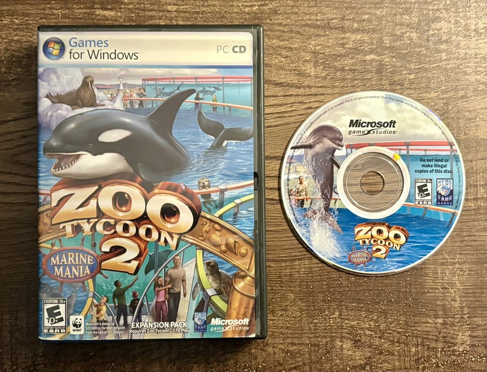 Zoo Tycoon 2 Marine Mania Expansion Pack PC Game CD Rom Fun Computer ...