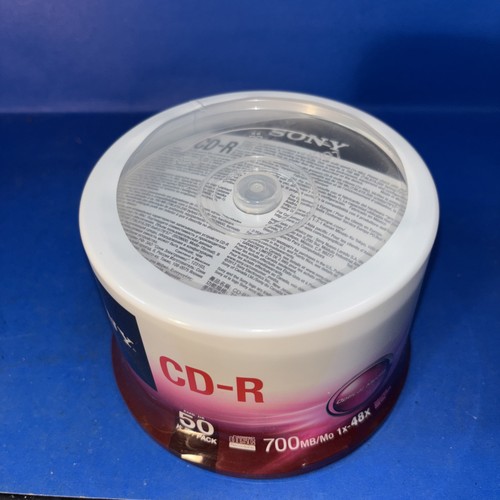 Sony CD-R 50 Disc Pack 700 MB 48x Speed Optical Media Spindle New ...