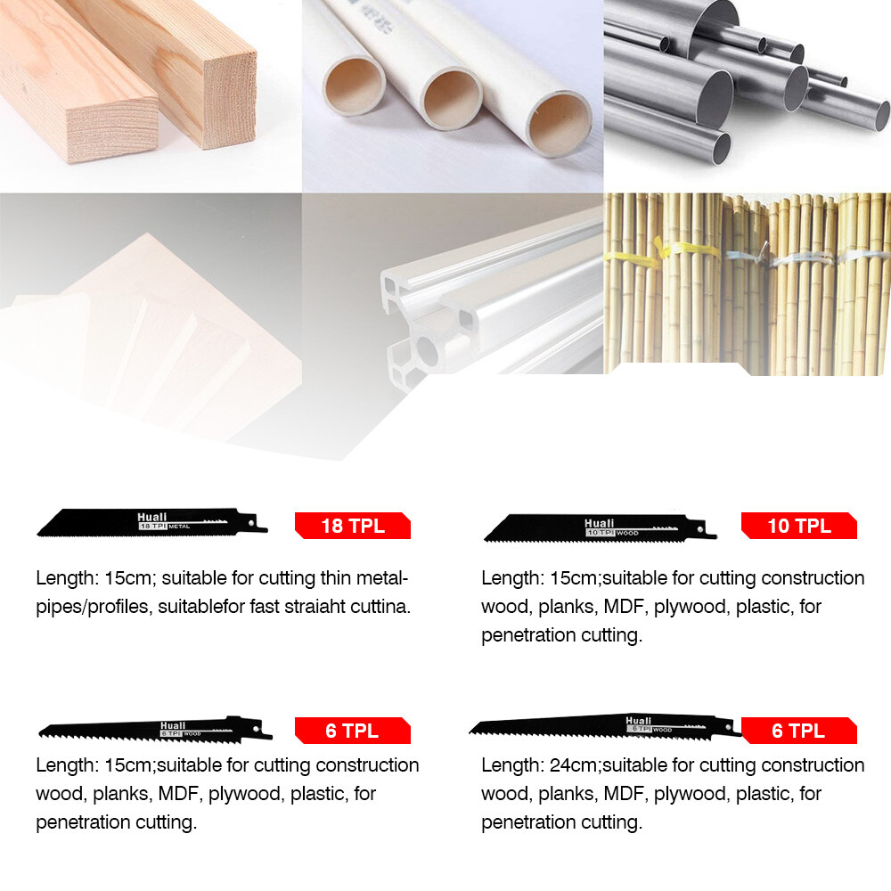 Cordless Reciprocating Saw Brushless High Power Cutting Tool with 2 ...