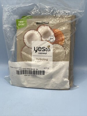 Sealed Set Of 6 Yes To Coconut Hydrating Paper Mask | eBay