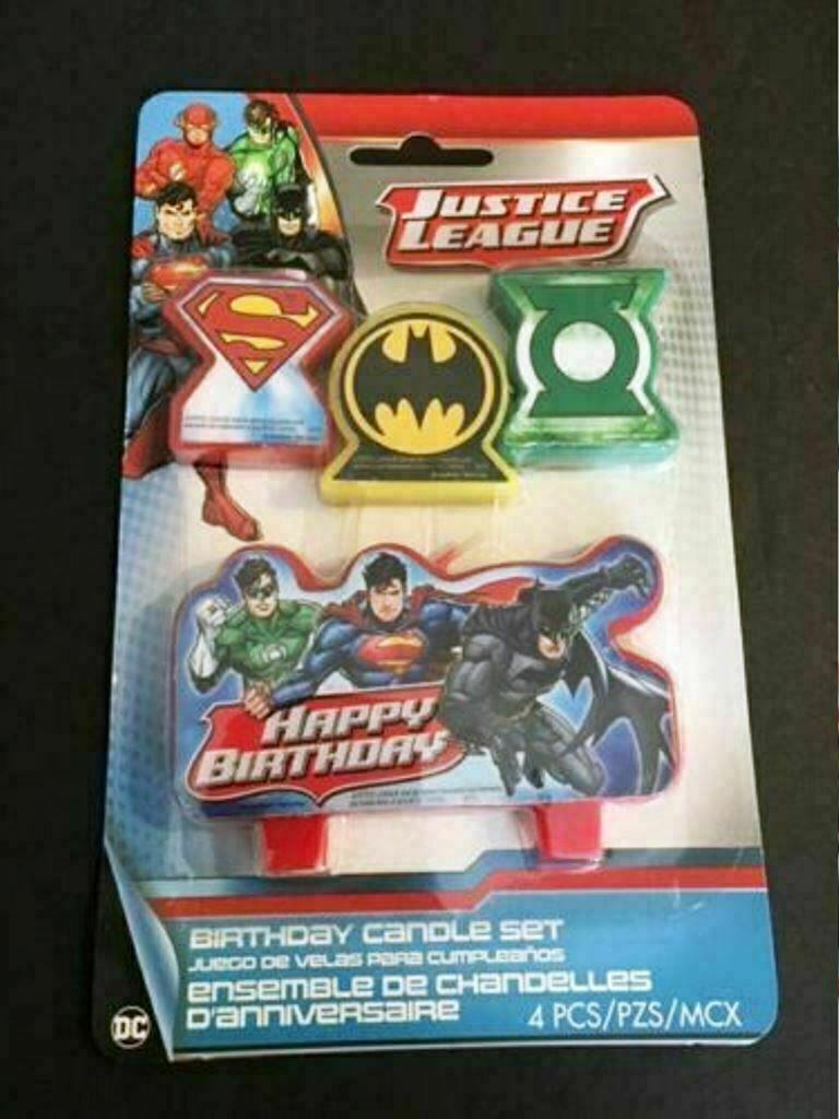 Justice League Candle Set 4pc birthday cake topper Superman Batman ...