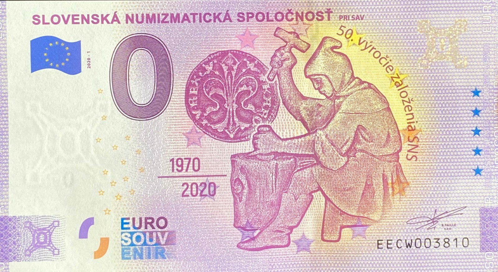 BILLET 0 EURO SLOVENSKA NUMIZMATICKA SPOLOCNOST 2020 NUMERO DIVERS | eBay