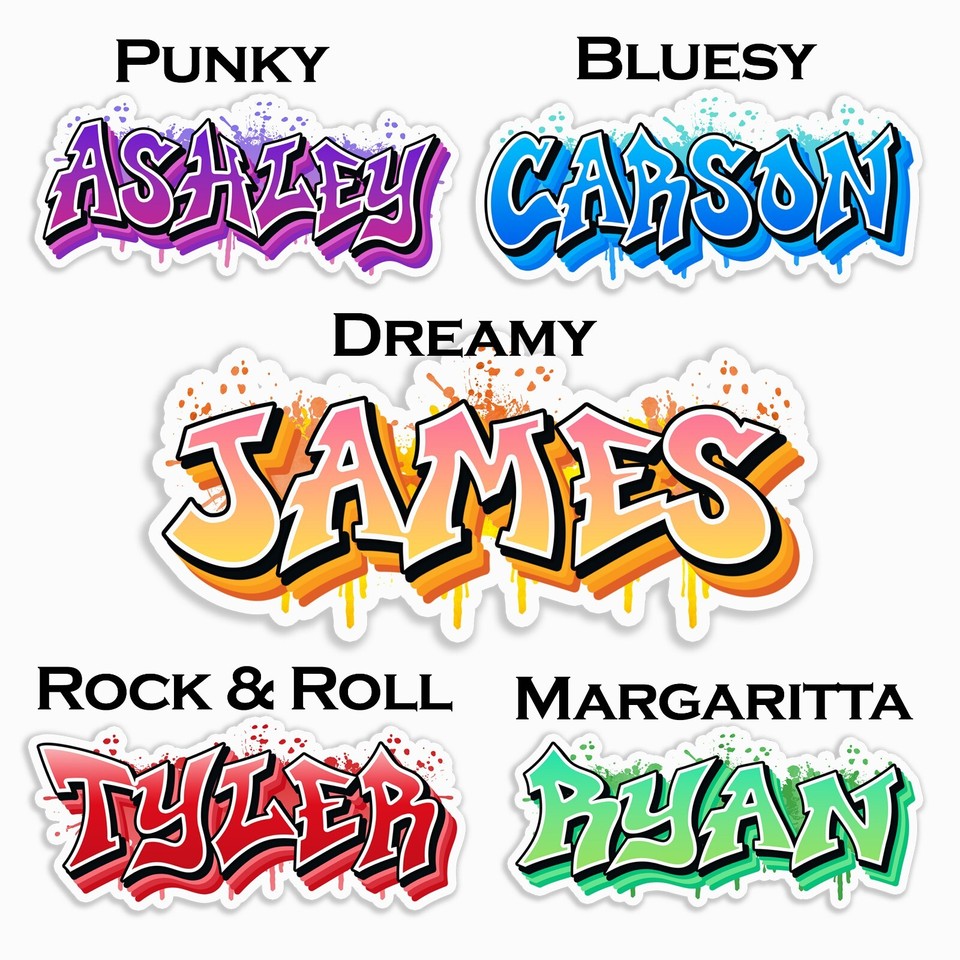 Graffiti Custom Name Decal Waterproof Vinyl Label Personalized Gift ...