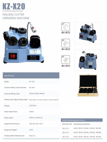 Electric End Mill Grinder Sharpener Alloy Milling Cutter Angle Grinding ...