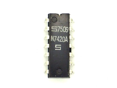 1x IC N7420A (SN7420A,SN 7420 A,N 7420,7420A,DUAL 4-INPUT POSITIVE-NAND ...