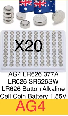 20pcs AG4 LR626 377A LR626 SR626SW LR626 Button Alkaline Cell Coin ...